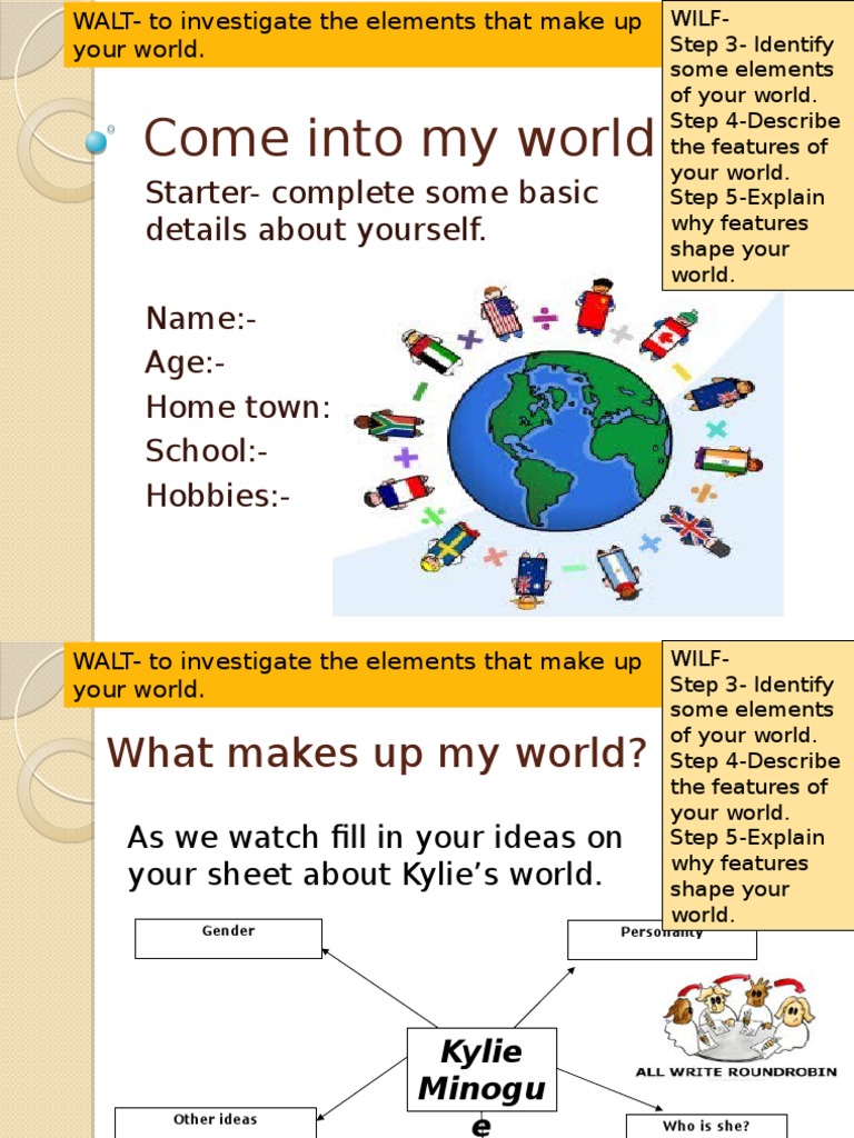 Lesson 2 My World | PDF