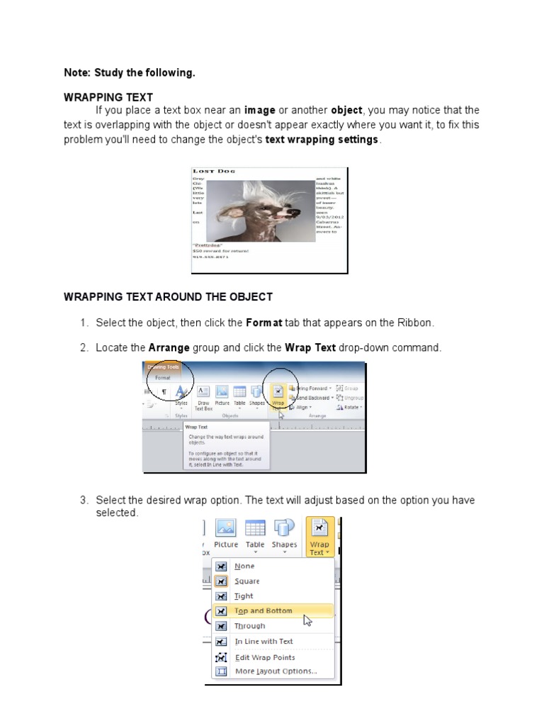 Text Wrapping Techniques in Publisher | PDF