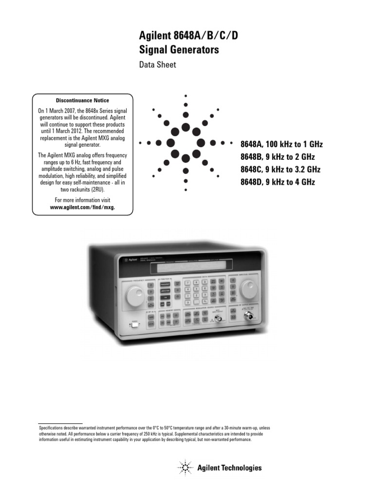 HP 8648 Datasheet | Download Free PDF | Frequency Modulation | Hertz