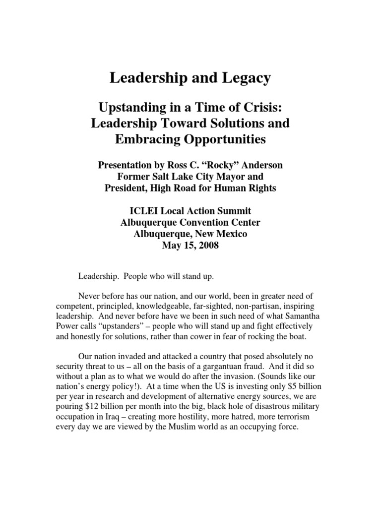 Leadership and Legacy | PDF | Renewable Energy | Energy Development