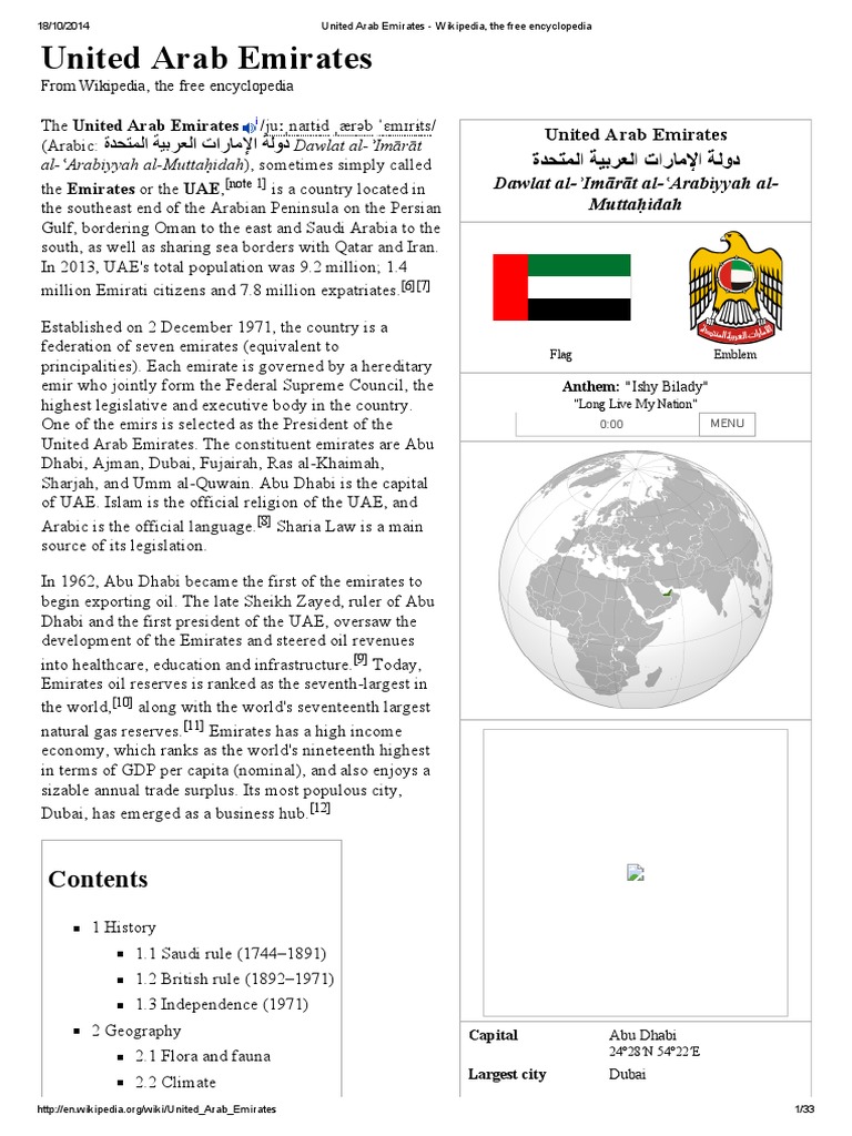 United Arab Emirates - Wikipedia, The Free Encyclopedia | Download Free ...