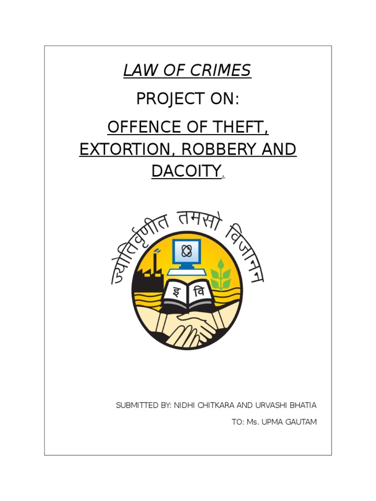 Theft, Extortion, and Robbery Explained | PDF | Theft | Robbery
