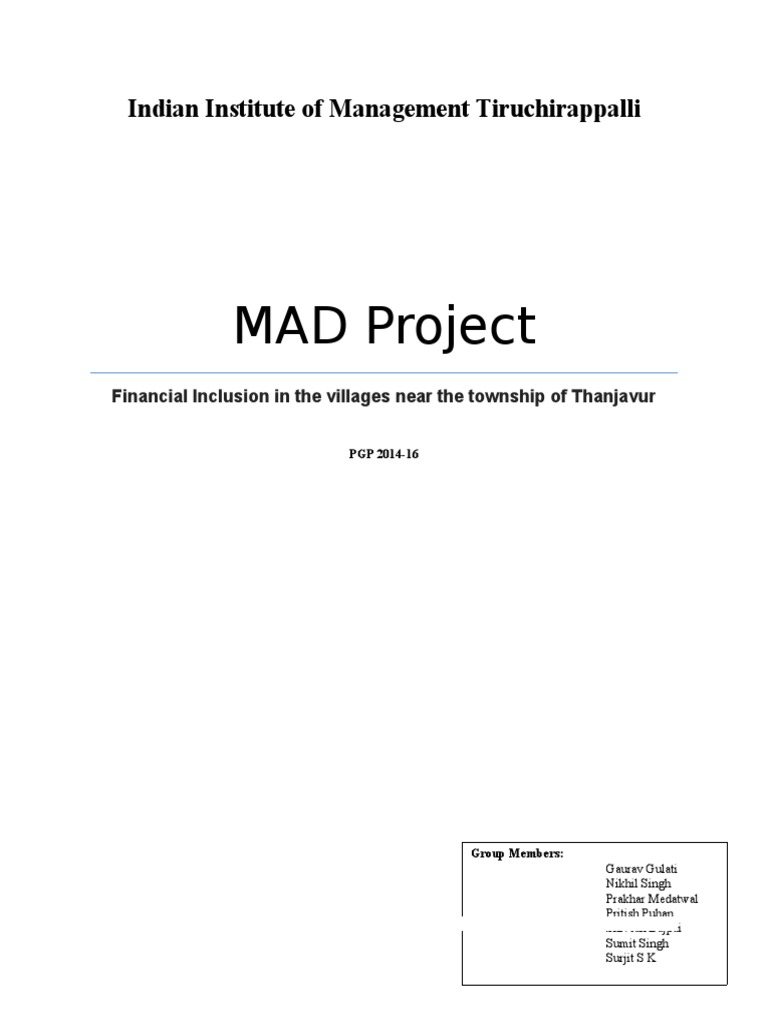 MAD Project: Indian Institute of Management Tiruchirappalli | PDF ...