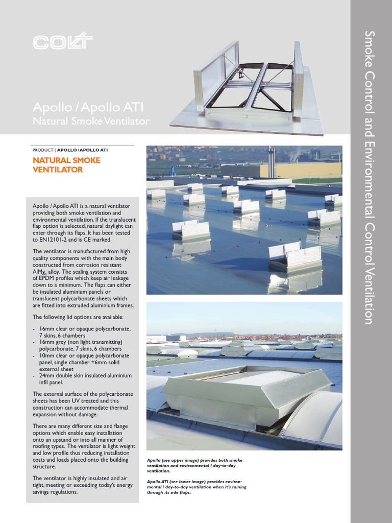 Apollo and Apollo ATI Natural Smoke Ventilator | PDF | Ventilation ...