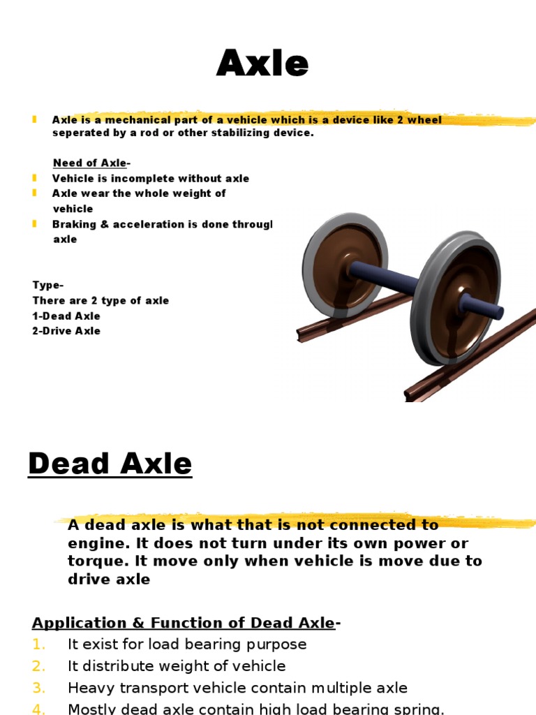 Axle Types & Construction (FWD vs RWD | PDF | Axle | Wheeled Vehicles