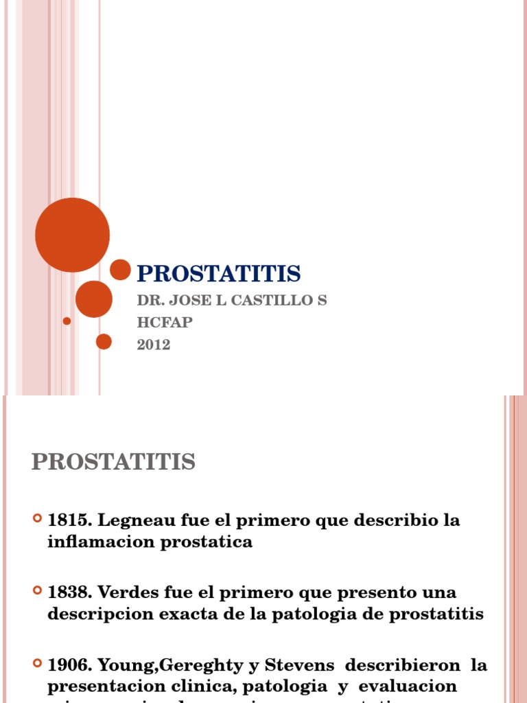 Prostatitis: Clasificación y Manejo | PDF | Especialidades Medicas ...