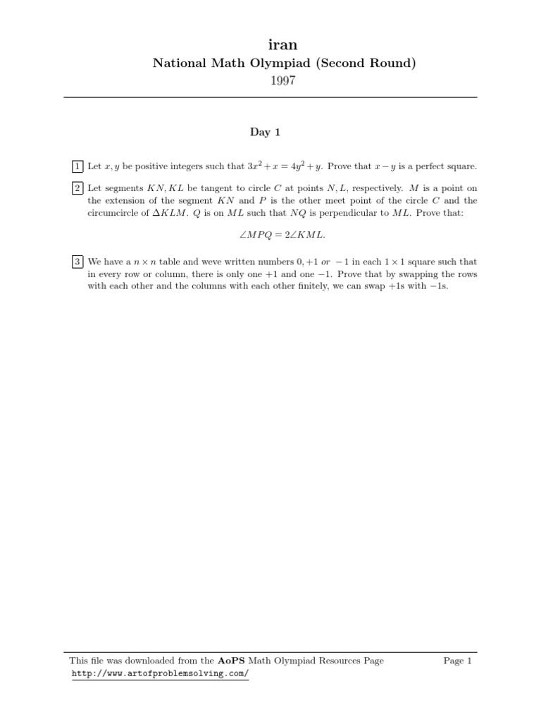 Iran Math Olympiad Second Round 1997 - 2010 | PDF | Teaching Methods & Materials