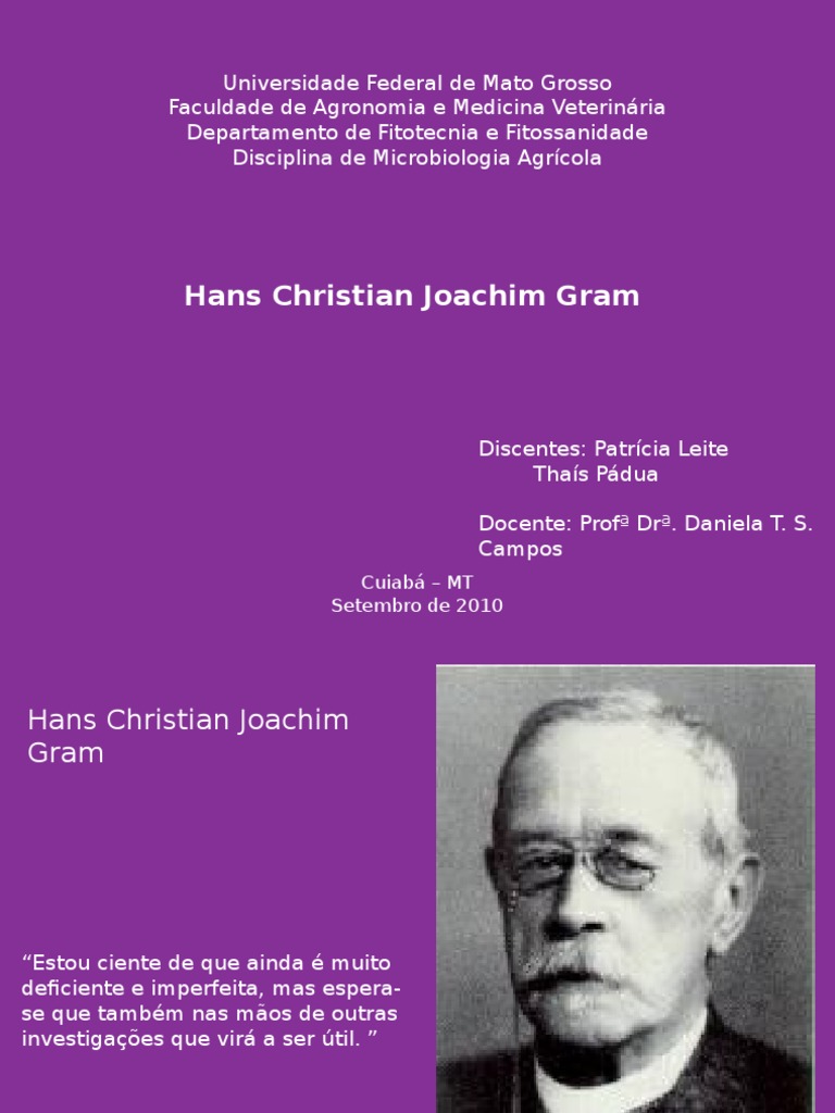 Contribuições de Hans Gram à Microbiologia | PDF | Biologia Celular ...