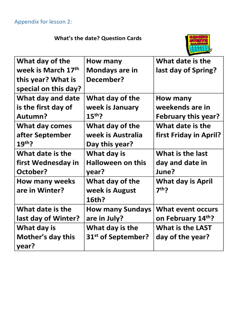 Appendix For Lesson 2 | PDF | Language Arts & Discipline