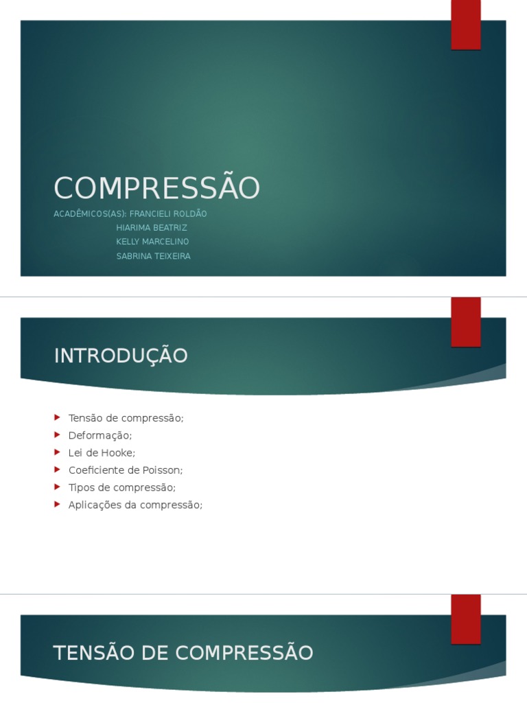 Compressão: conceitos fundamentais, tipos e aplicações | PDF | Estresse ...