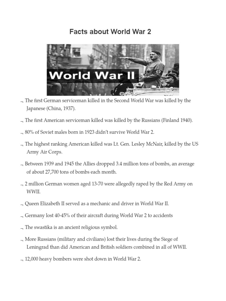 World War 2 Facts | PDF | World War II | Airborne Forces