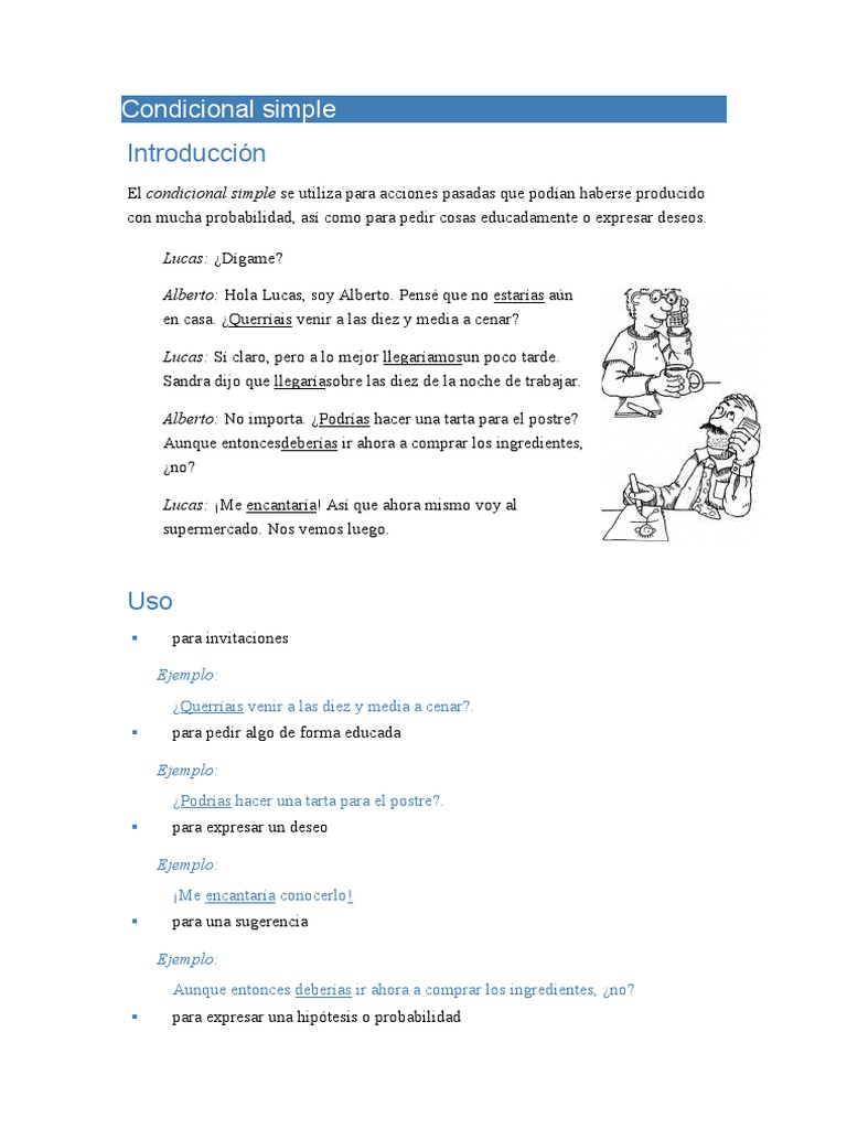 Guía del Condicional en Español | PDF | Verbo | Reglas
