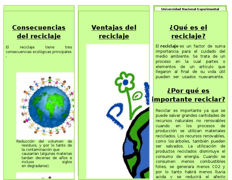 Triptico Reciclaje | PDF