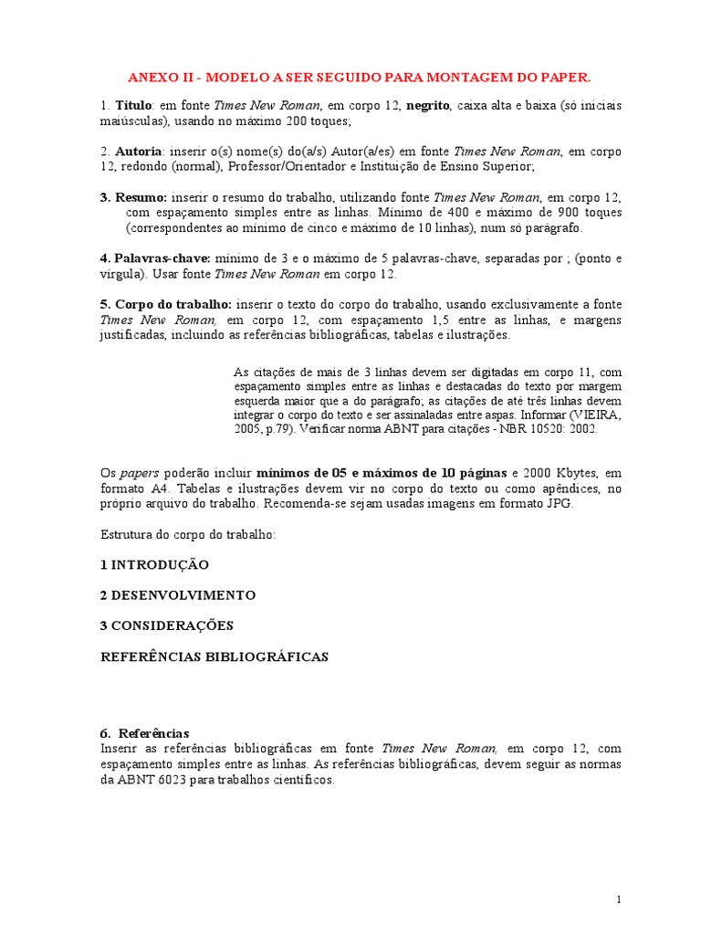Modelo de Paper | PDF | Citação | Referência