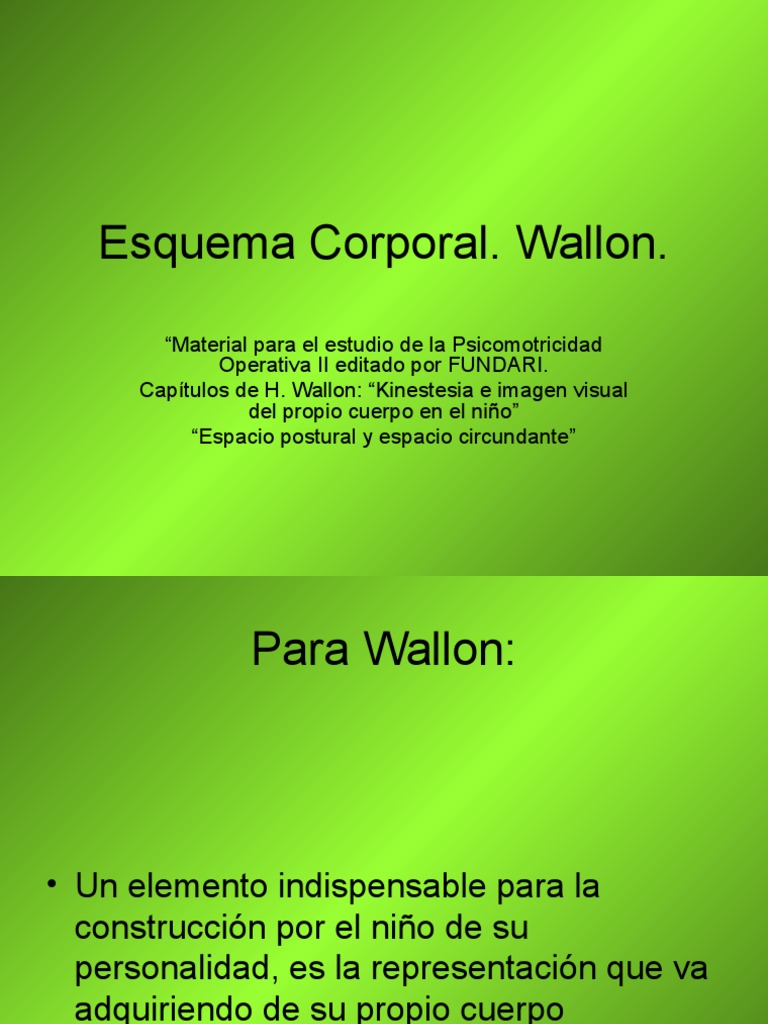 Esquema Corporal según H. Wallon | PDF | Espacio | Imagen