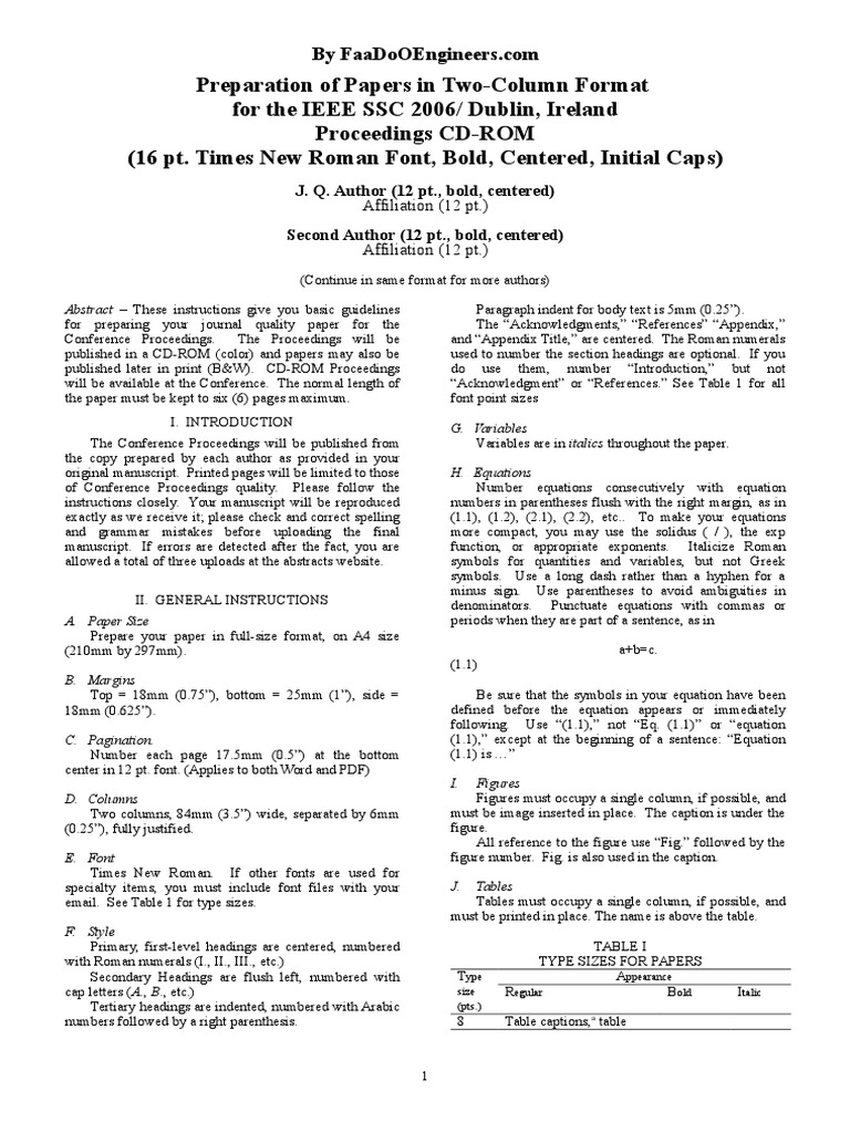 IEEE Paper Preparation Guidelines | PDF