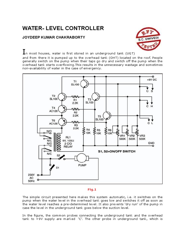 Water Level Controller | PDF | Switch | Relay