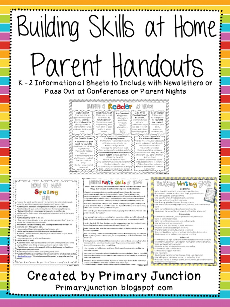Parent Handouts: Building Skills at Home | PDF | Editing | Letter Case