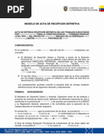 Modelo de Acta de Recepcion Definitiva de Obra | PDF