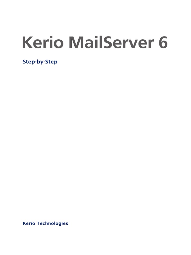 Kerio Mailserver 6: Step-By-Step | PDF | Port (Computer Networking) | Email