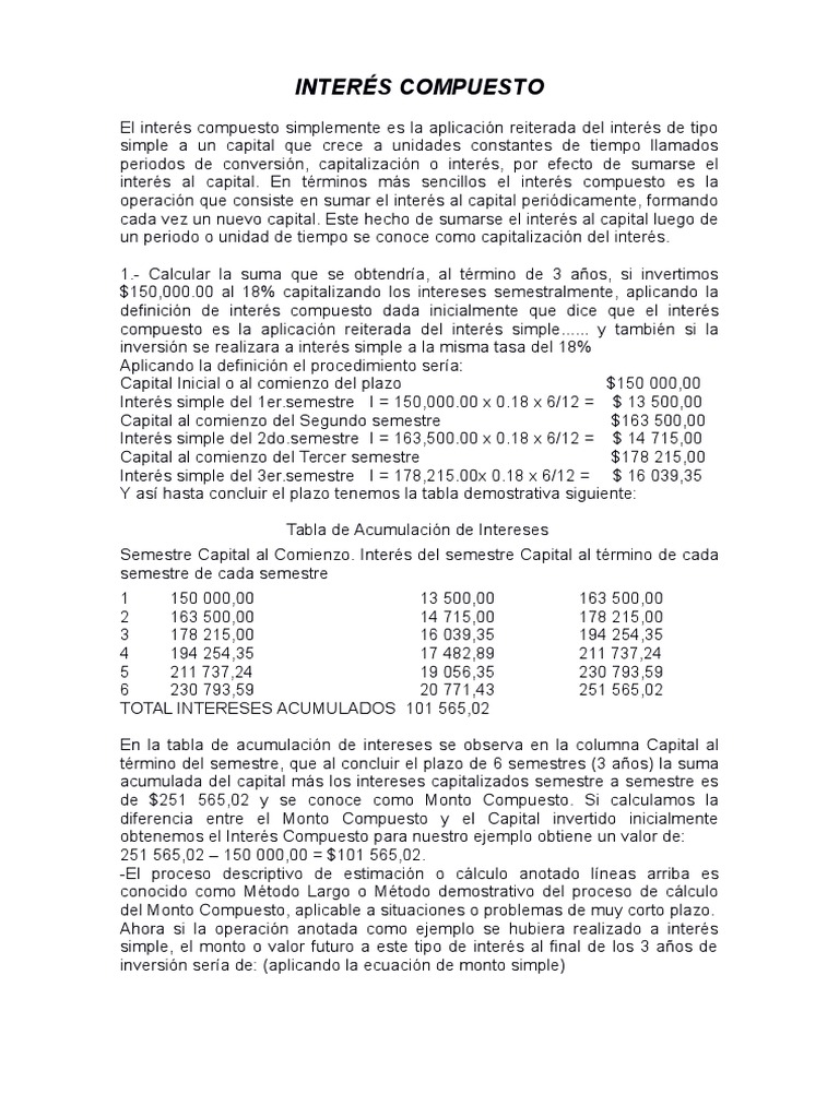 Interés Compuesto 2 - Guia de Estudio | PDF | Interés compuesto | Interés