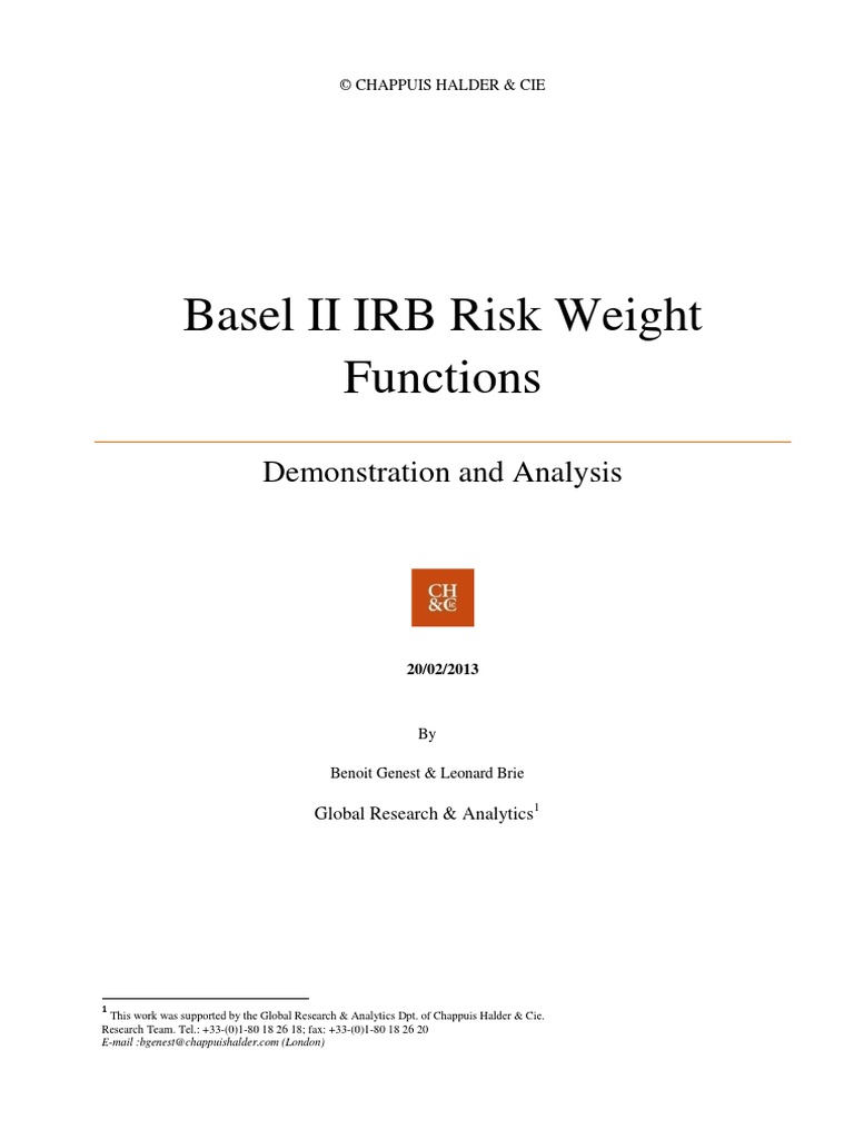 Basel II Risk Weight Functions | PDF | Basel Ii | Risk