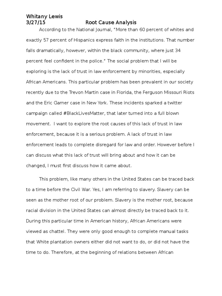 Root Cause Paper | PDF | Police | Violence