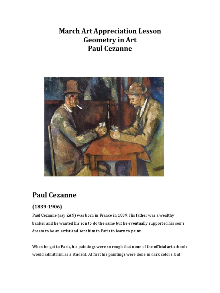 Analyzing Geometric Shapes and Symmetry in Paul Cezanne's 'The Card ...