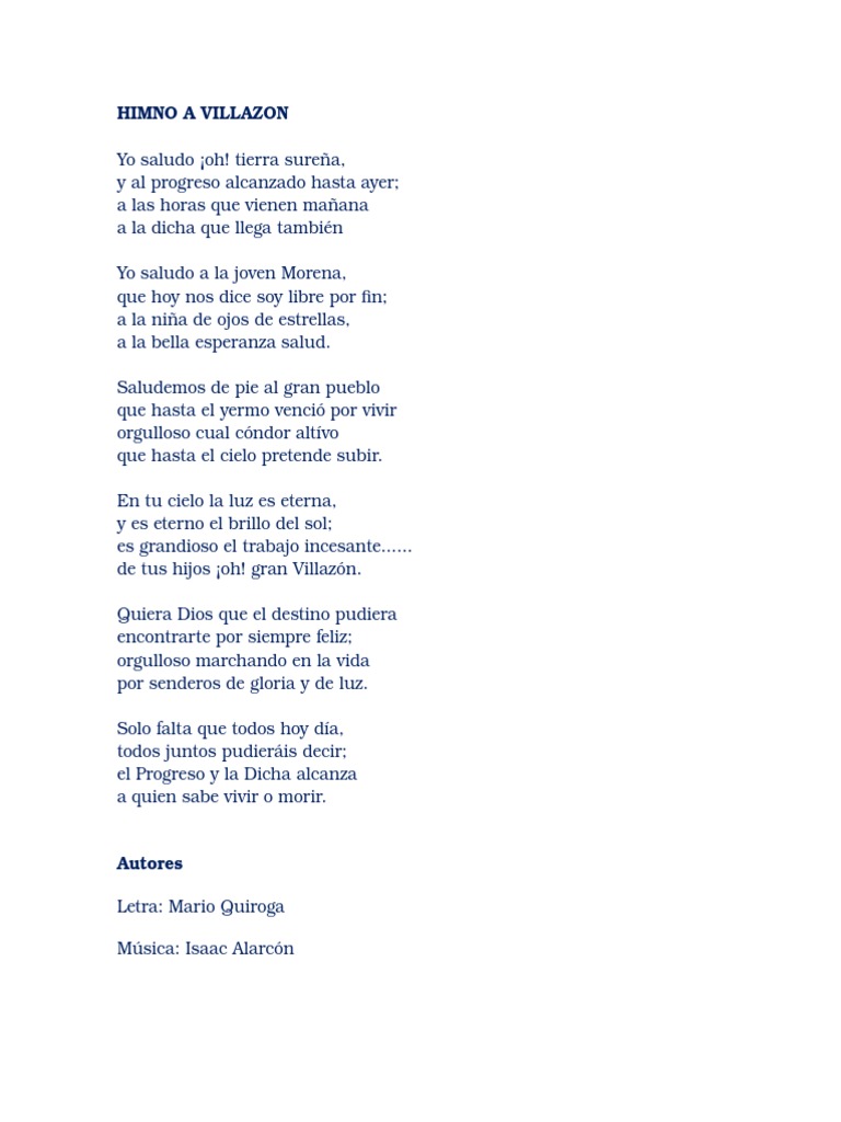 Himno A Villazon | PDF