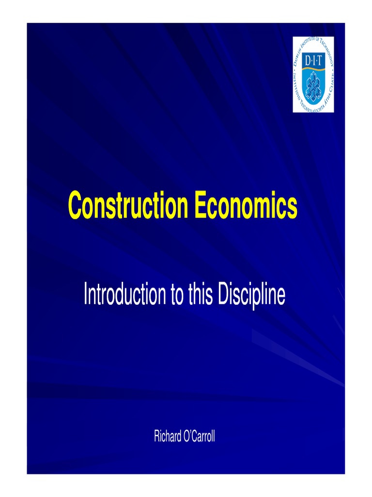 Overview of Construction Economics | PDF | General Contractor | Economics
