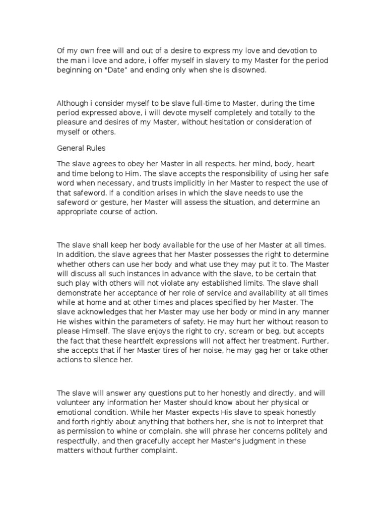 Slave Contract Clean Print | PDF | Punishments | Slavery