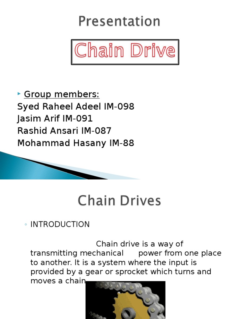 Chain Drive: Advantages and Disadvantages | PDF | Transmission ...