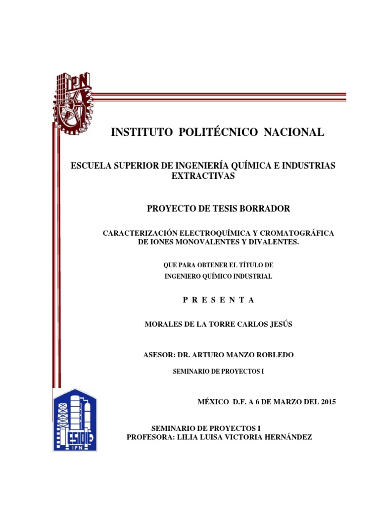 Portada de Proyecto de Tesis IPN | PDF