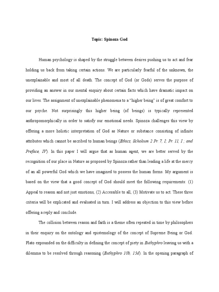 Spinoza God | PDF | Baruch Spinoza | God