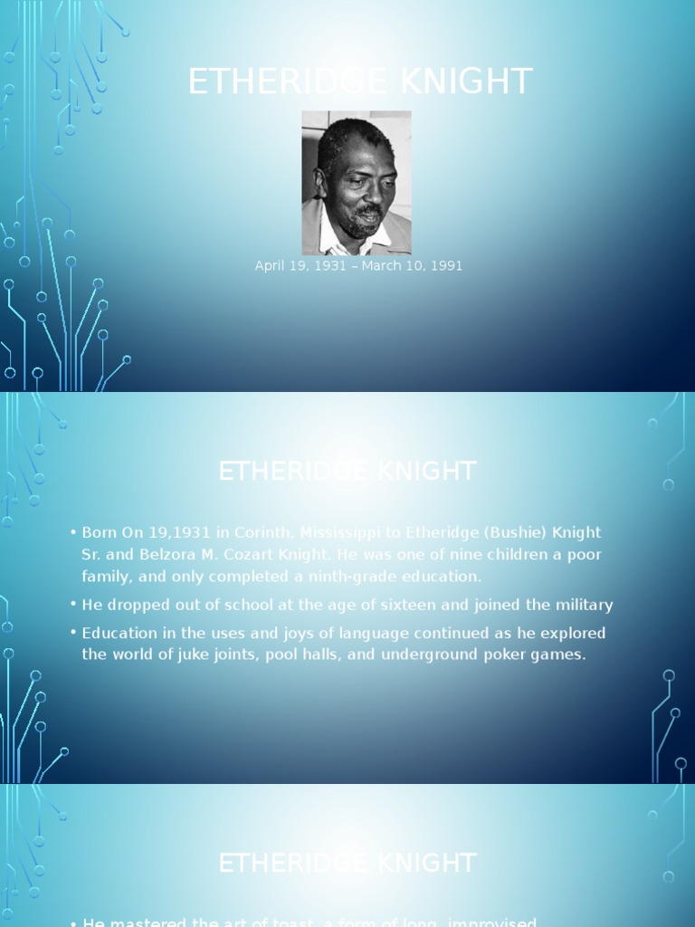 Etheridge Knight | PDF | Poetry