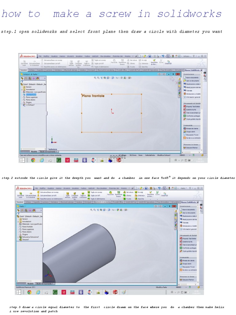 How To Make A Screw in Solidworks | PDF