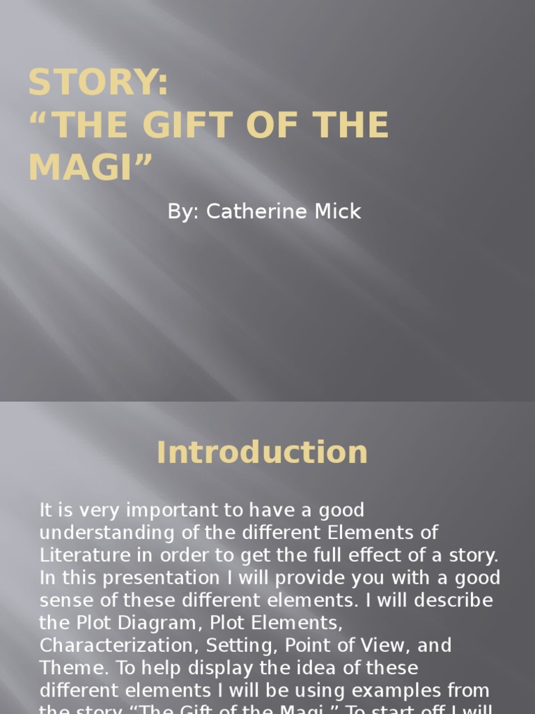 Elements of Literature in Gift of The Magi - Catherine Mick | PDF ...