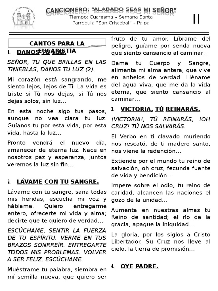 Cancionero Del Tiempo de Cuaresma 2015 | PDF | Cristo (título) | María, madre de Jesús