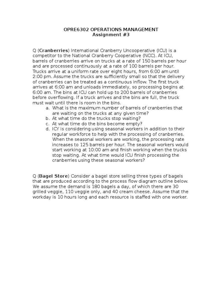Opre6302 Operations Management Assignment #3 | Download Free PDF ...