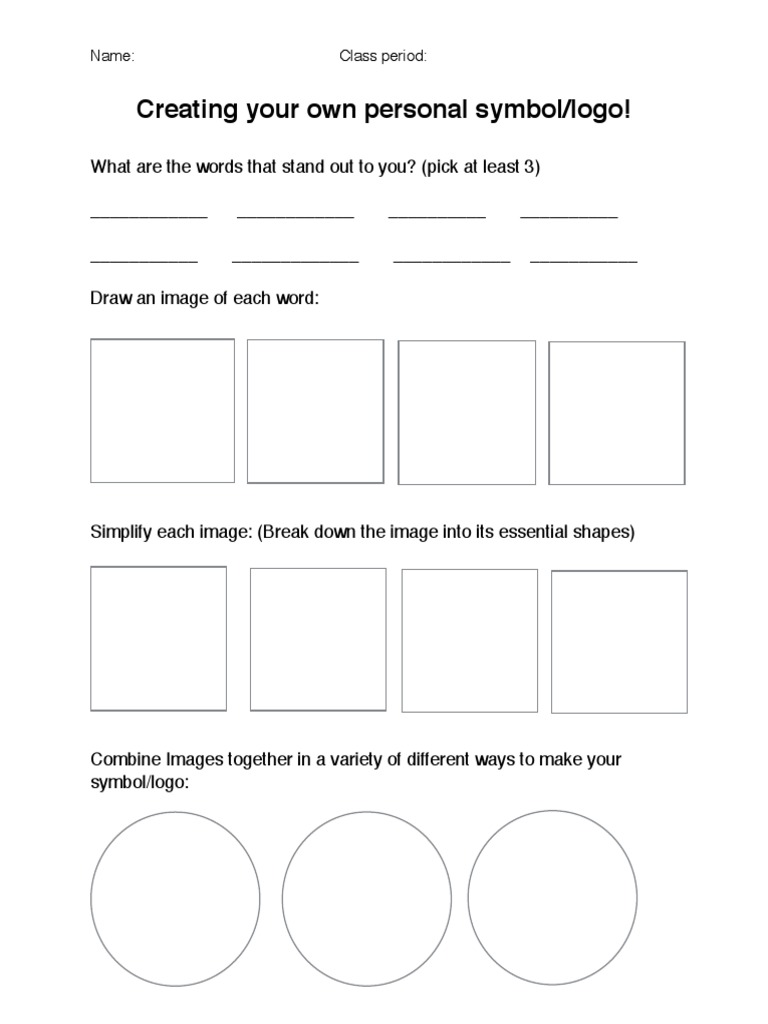 Creating Your Own Symbol Worksheeet | PDF