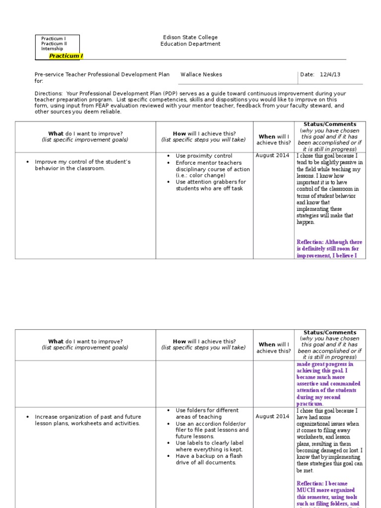 Teacher Professional Development Plan | PDF | Lesson Plan | Teachers