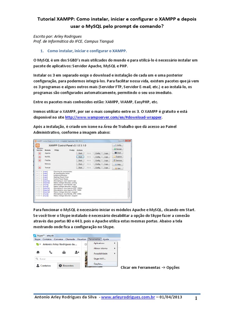 Tutorial Xampp Como Usar O Mysql Pelo Prompt De Comando Pdf 2452