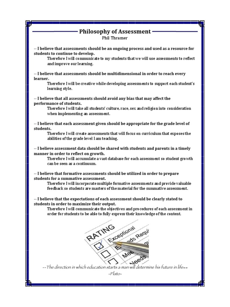 Philosophy of Effective Assessment | PDF