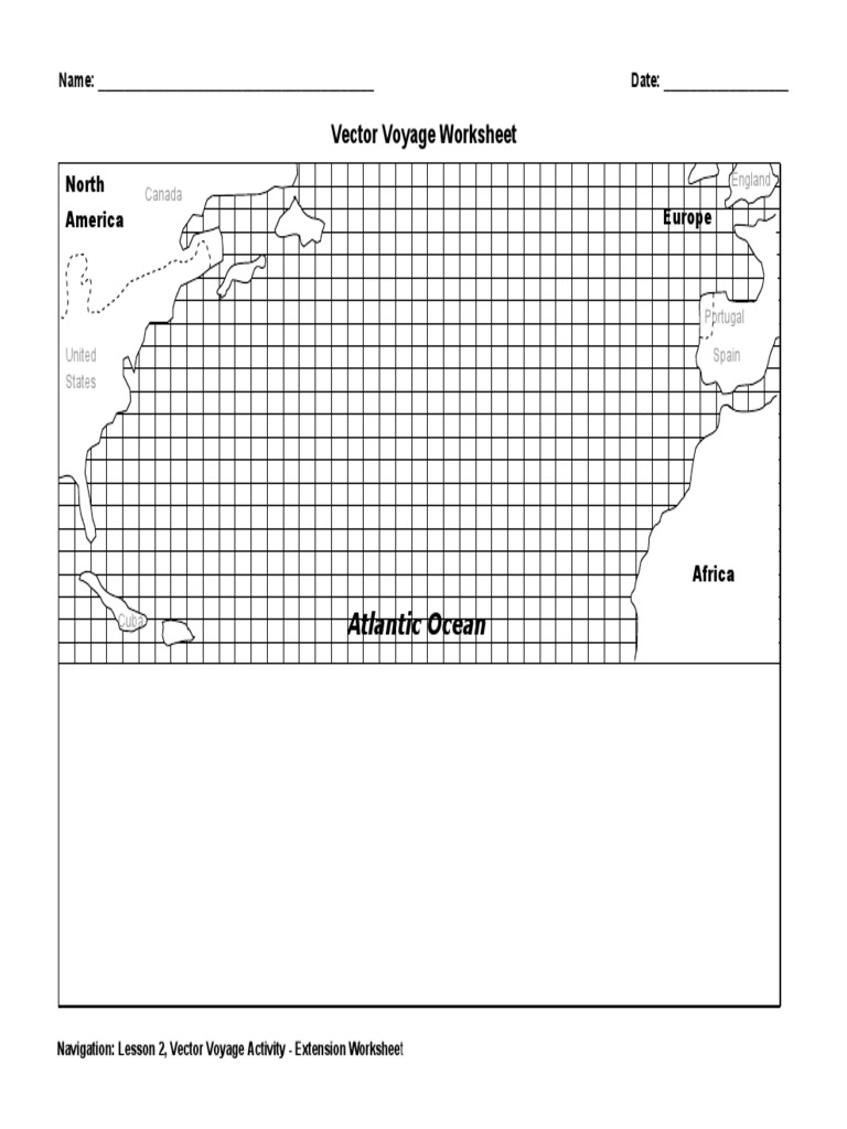 Cub Navigation Lesson02 Activity1 Worksheet Vector Voyage Blank-3 | PDF