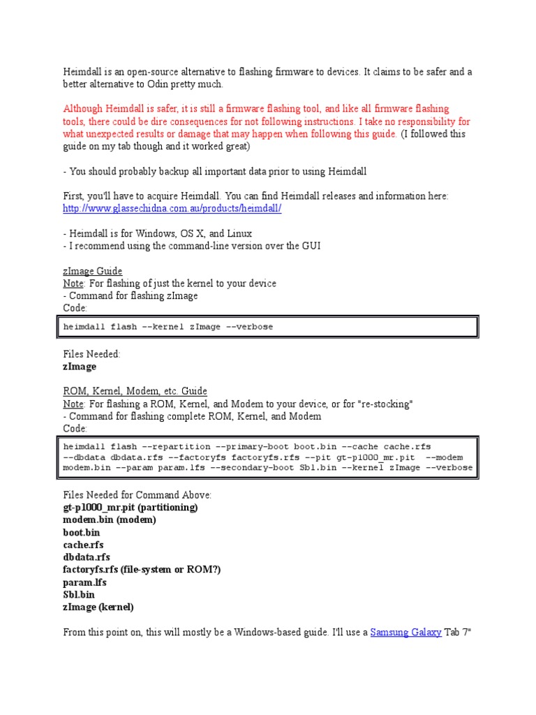 Heimdall For Flashing | PDF | Booting | Device Driver