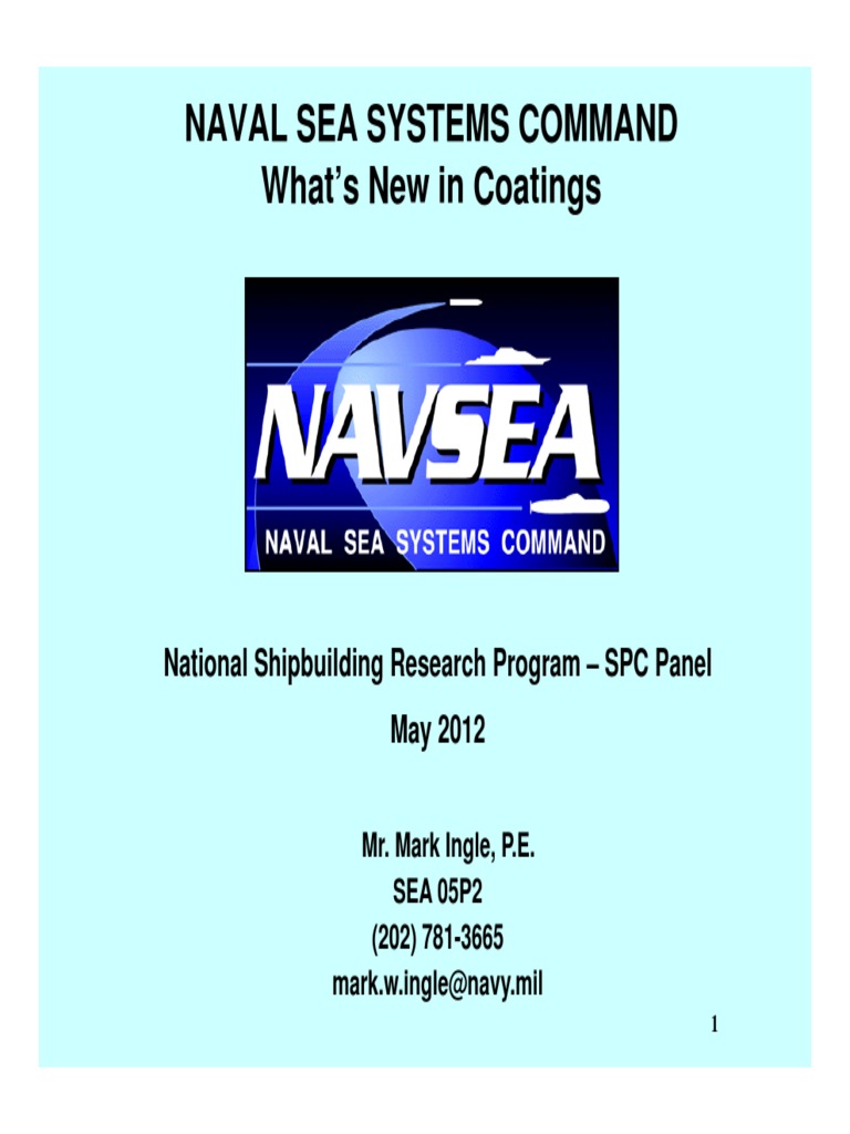 050112 NAVSEA Coatings Update | Quality Assurance | Galvanization