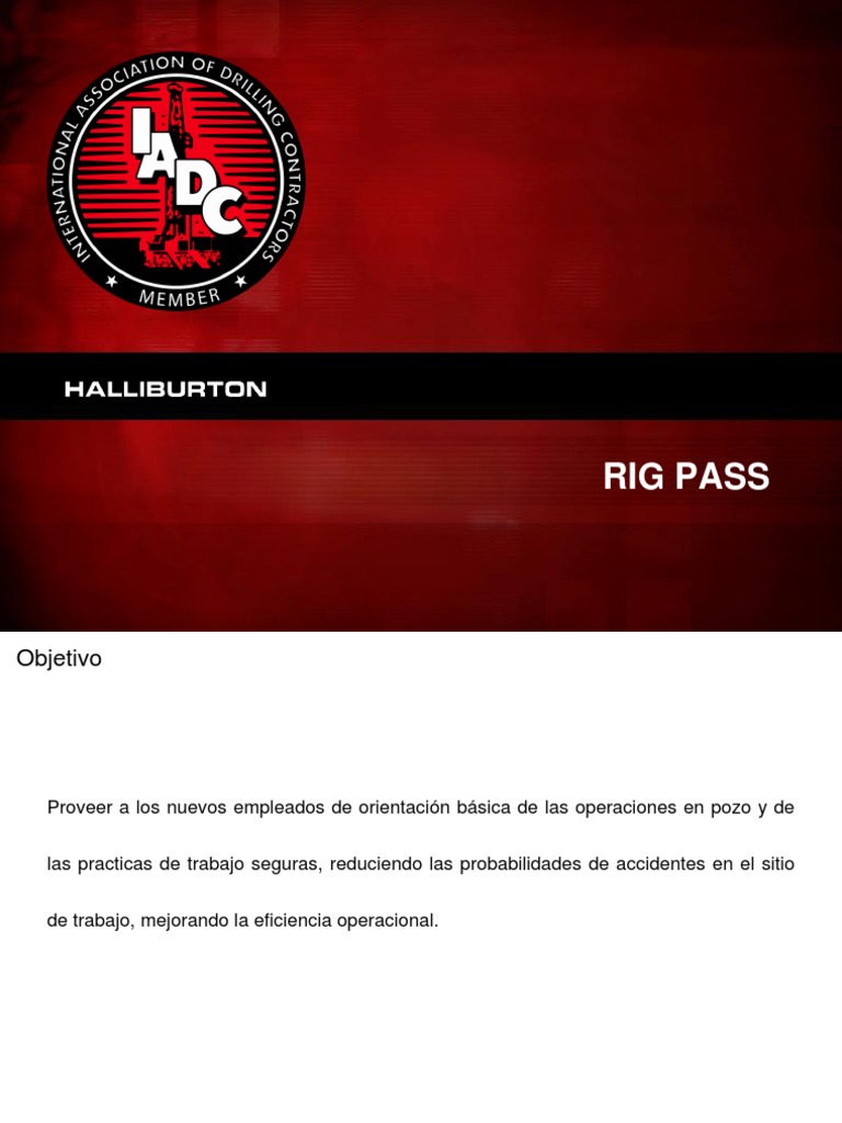 Rig Pass | PDF | Mercancías peligrosas | Seguridad y salud ocupacional