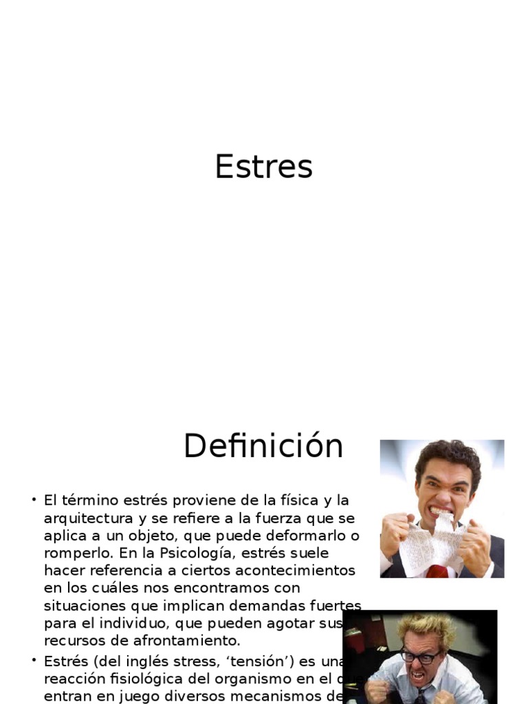 Definición y concepto de estrés | PDF | Salud y bienestar | Ciencia y ...