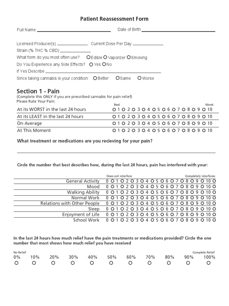 Reassessment Form (Fillable) | PDF | Medicine | Abnormal Psychology