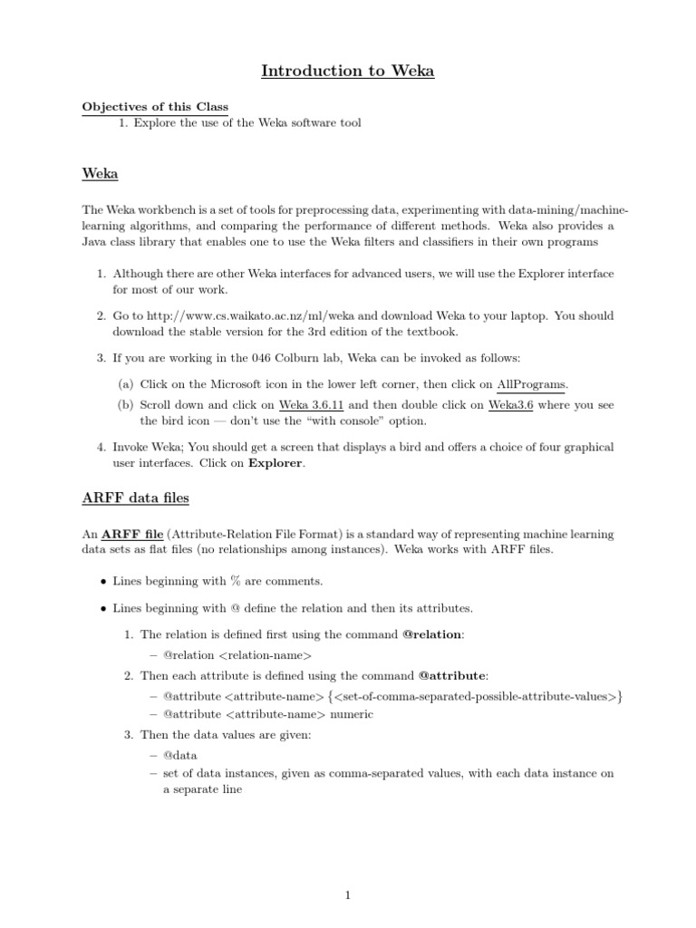 Using Weka | PDF | Comma Separated Values | File Format
